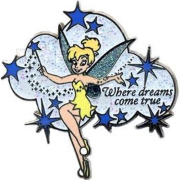 Disney | Jewelry | Disney Silver Blue Tinker Bell Enamel Collectors Pin ...